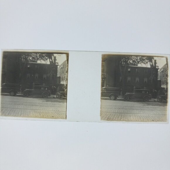 Office | 193s Glass Stereo Slides 1930s Cars On Street Panel Truck ...